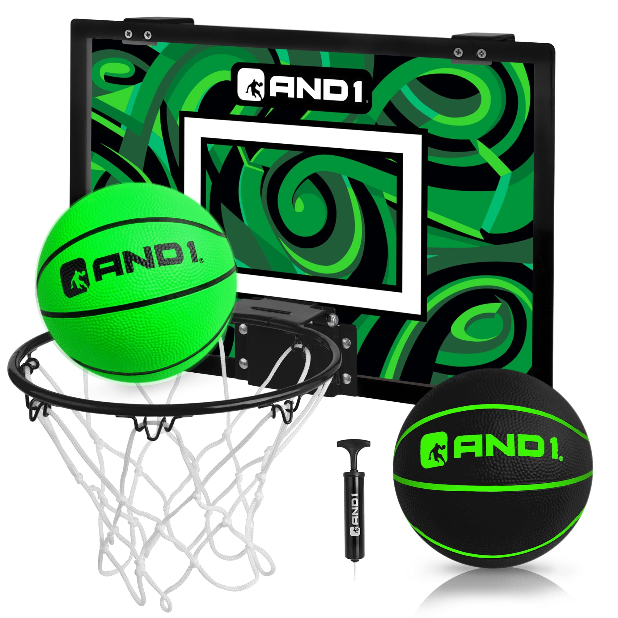AND1 Over the Door Mini Basketball Hoop - 18"x12", Easy Install for ...