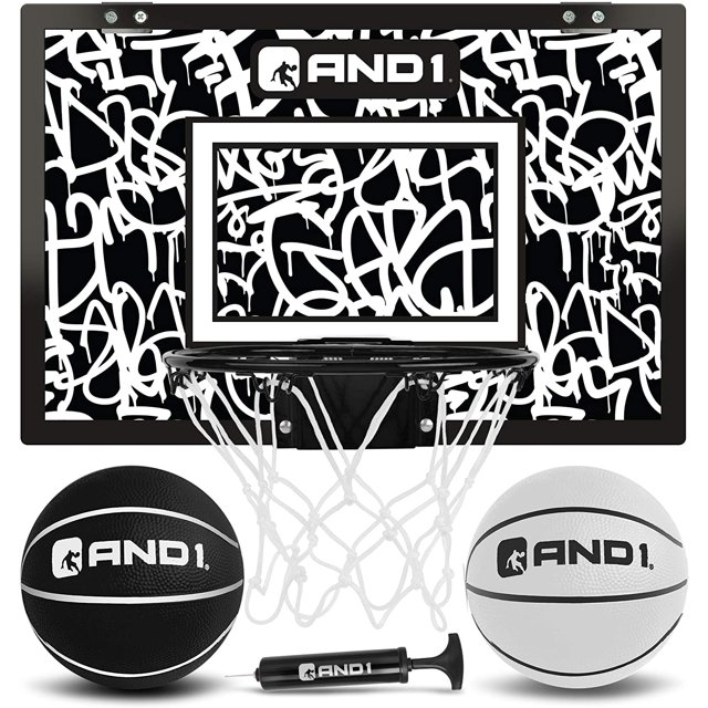 Free Shipping! AND1 Indoor Basketball Hoop, 18"x12" over the Door Mini ...