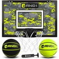 AND1 18”x12” Over-the-Door Mini Basketball Hoop, Indoor Game for Kids ...