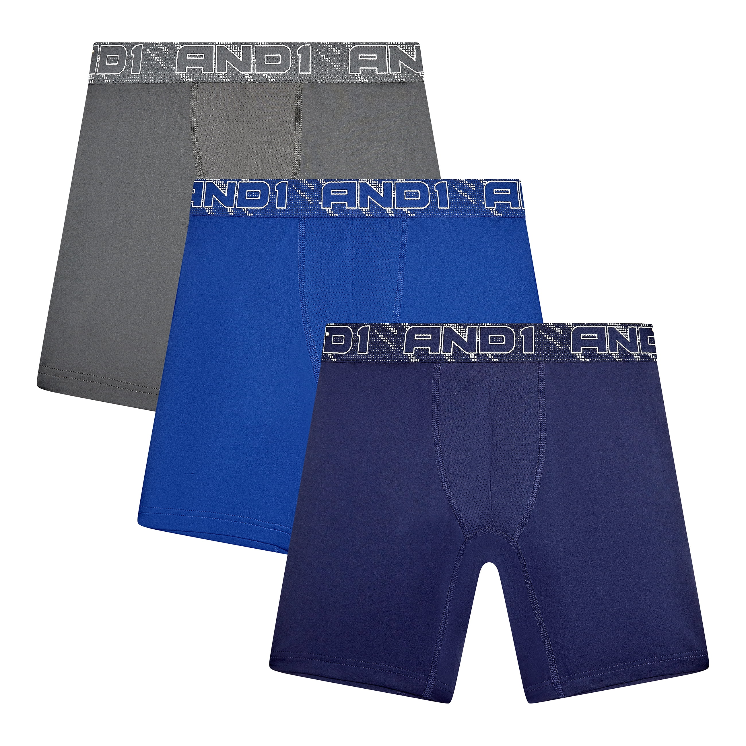 AND1 Men’s Underwear Flex Mid Length Boxer Briefs, 3 Pack - Walmart.com
