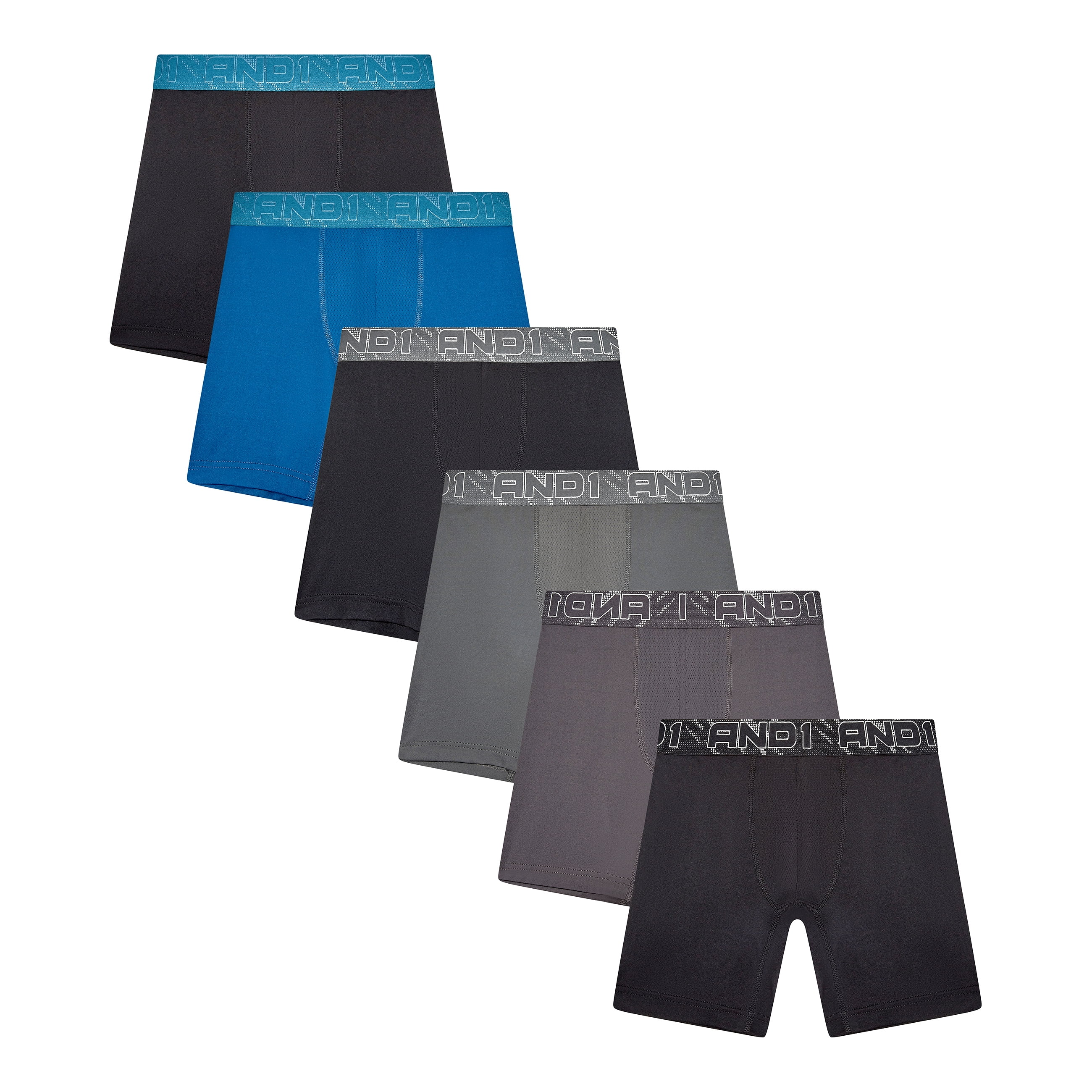 AND1 Men’s Underwear Flex Regular Leg Boxer Briefs, 6 Pack - Walmart.com