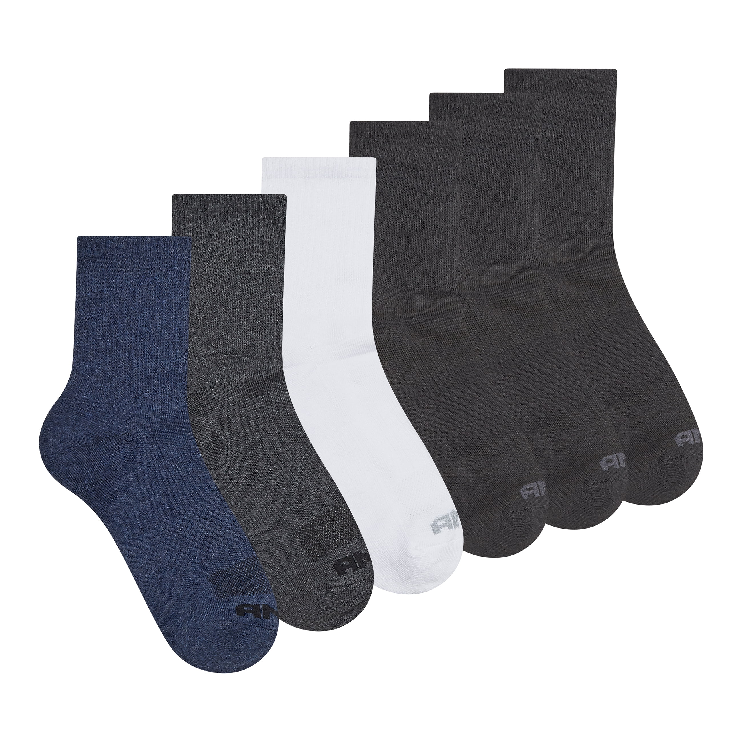 AND1 Men's Socks, Performance Cushion Mid Crew Socks, 6-Pack - Walmart.com