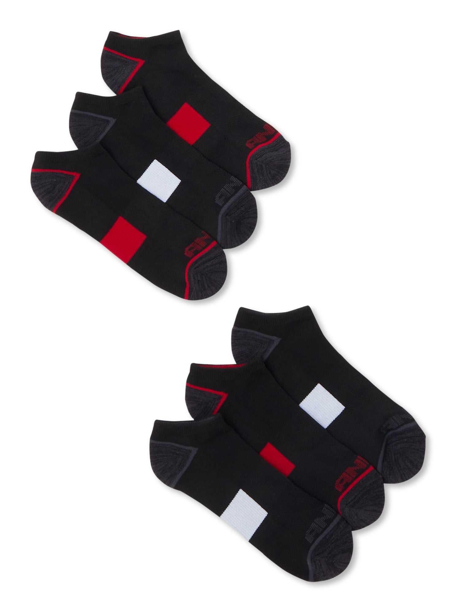 AND1 Men's Performance Cushioned No Show Socks 6-Pack Breathable Mesh ...