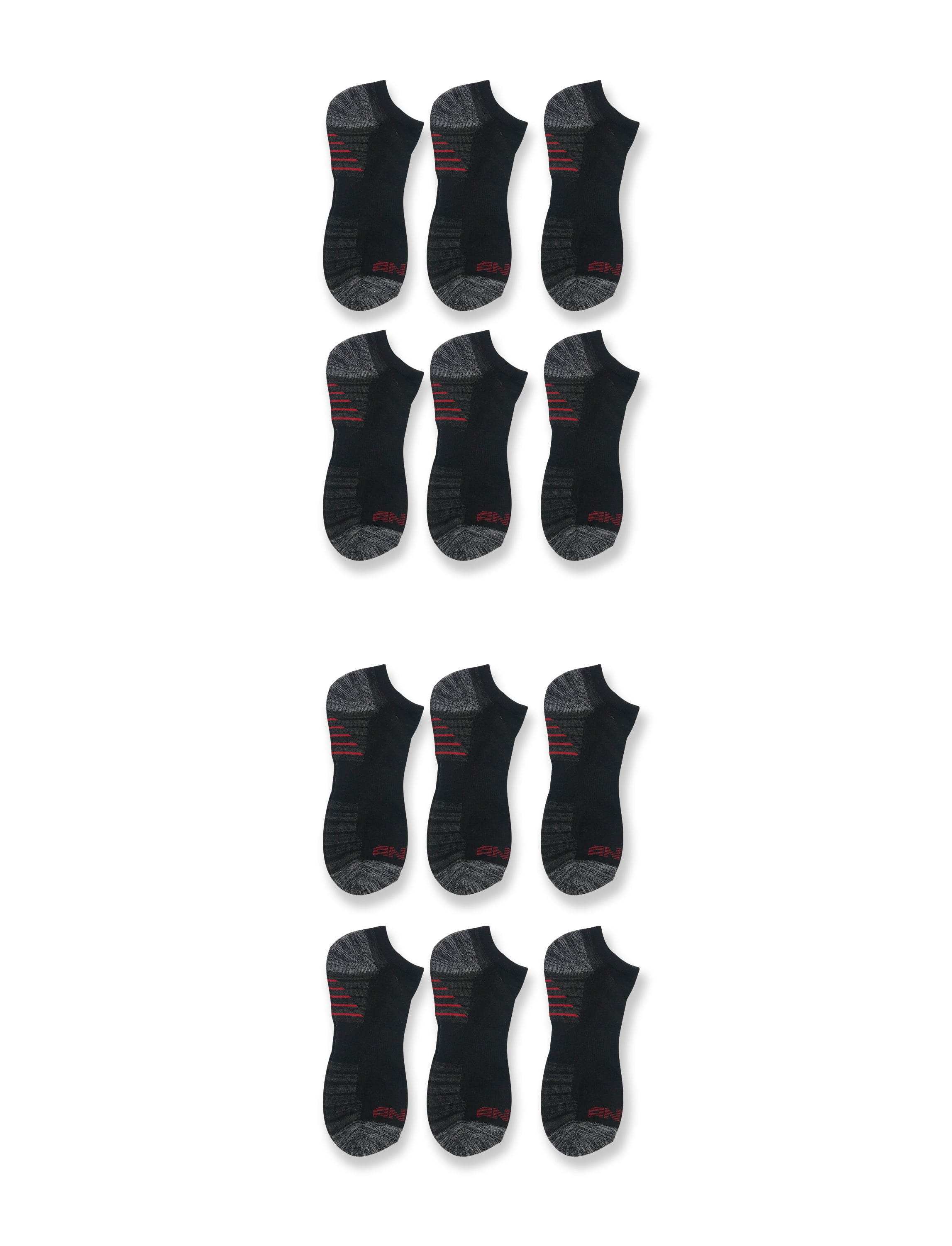 AND1 Men's Pro Platinum Cushioned No-Show Socks, 12 Pack - Athletic ...