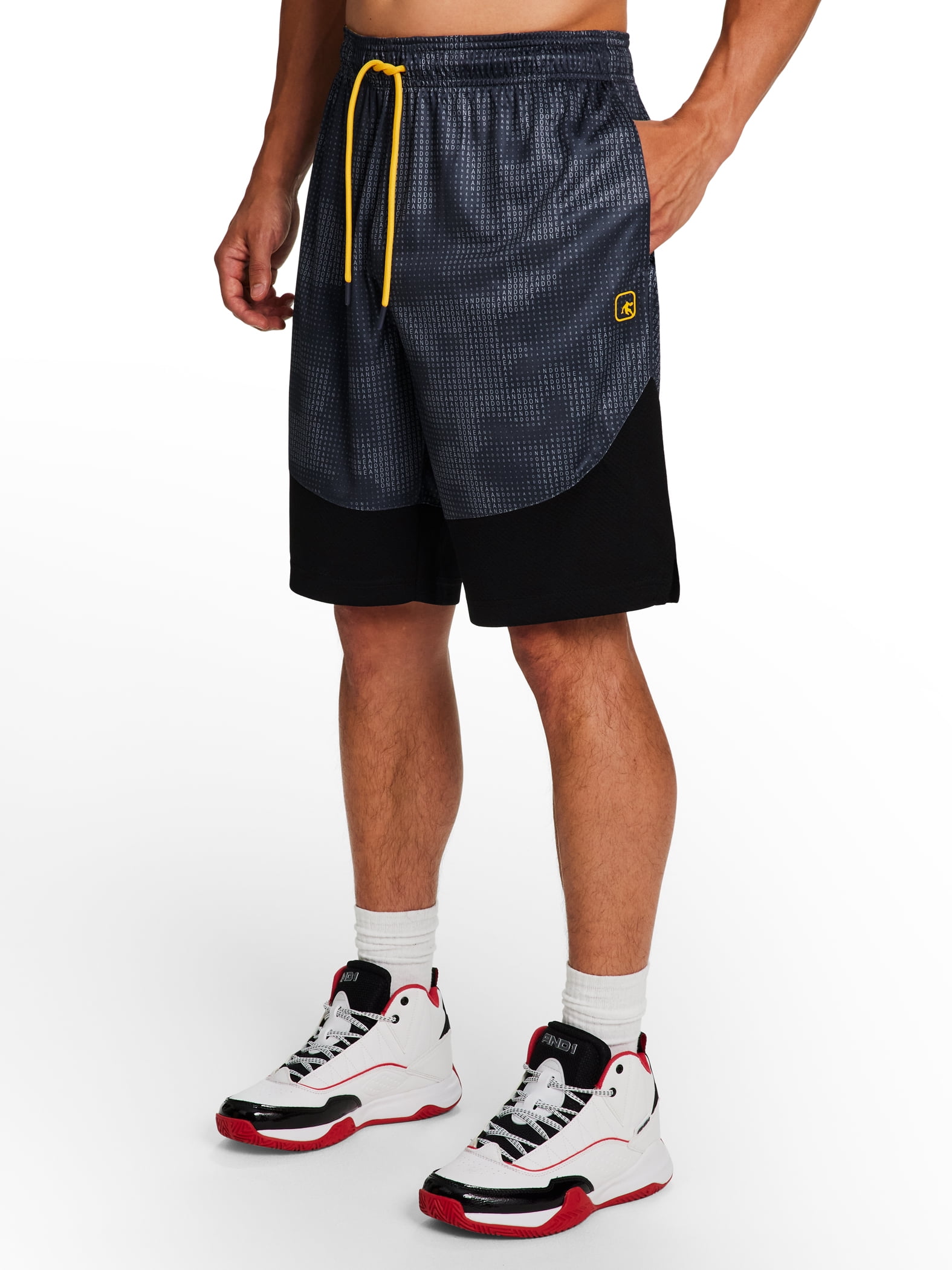 AND1 Men's Active Crossover Shorts, 10 Inseam, Polyester, Elastic Waist ...