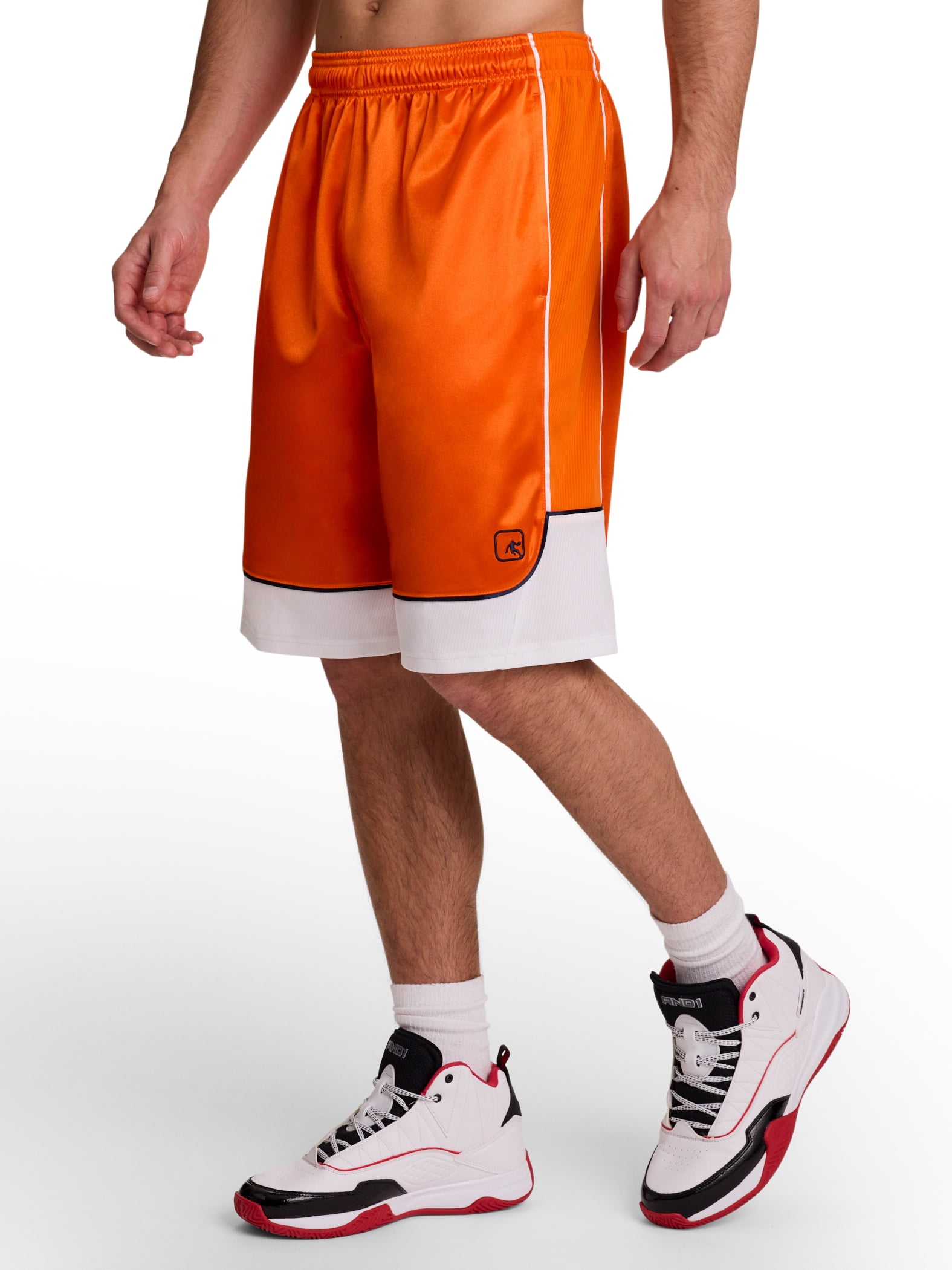 AND1 Men's and Big Men's All Court Colorblock Short, 11" inseam, up to ...