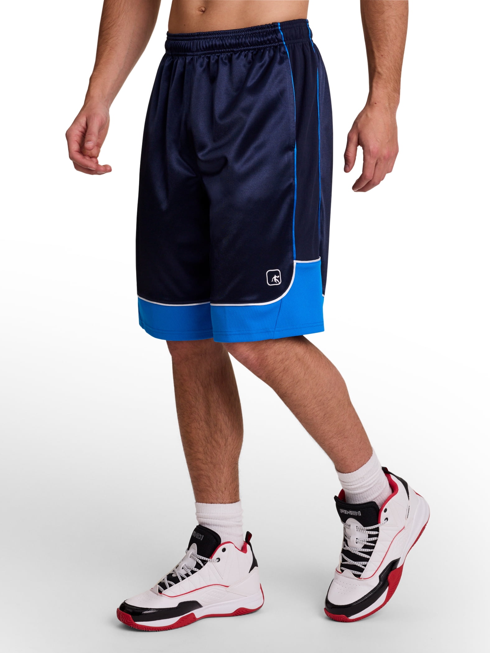 AND1 Men's and Big Men's All Court Colorblock Short, 11" inseam, up to ...