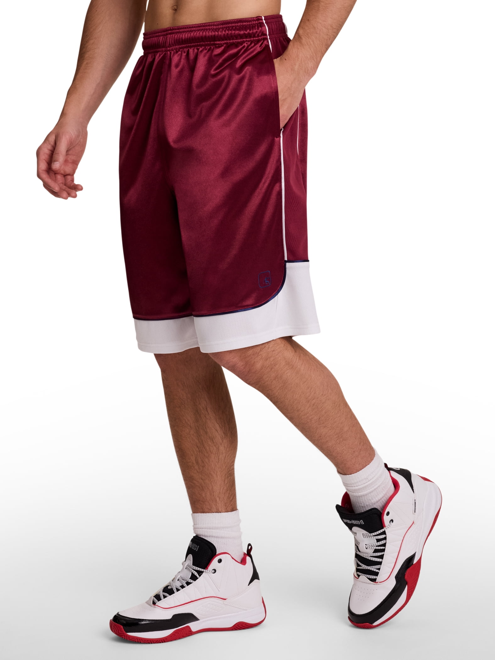 AND1 Men's and Big Men's All Court Colorblock Short, 11" inseam, up to ...