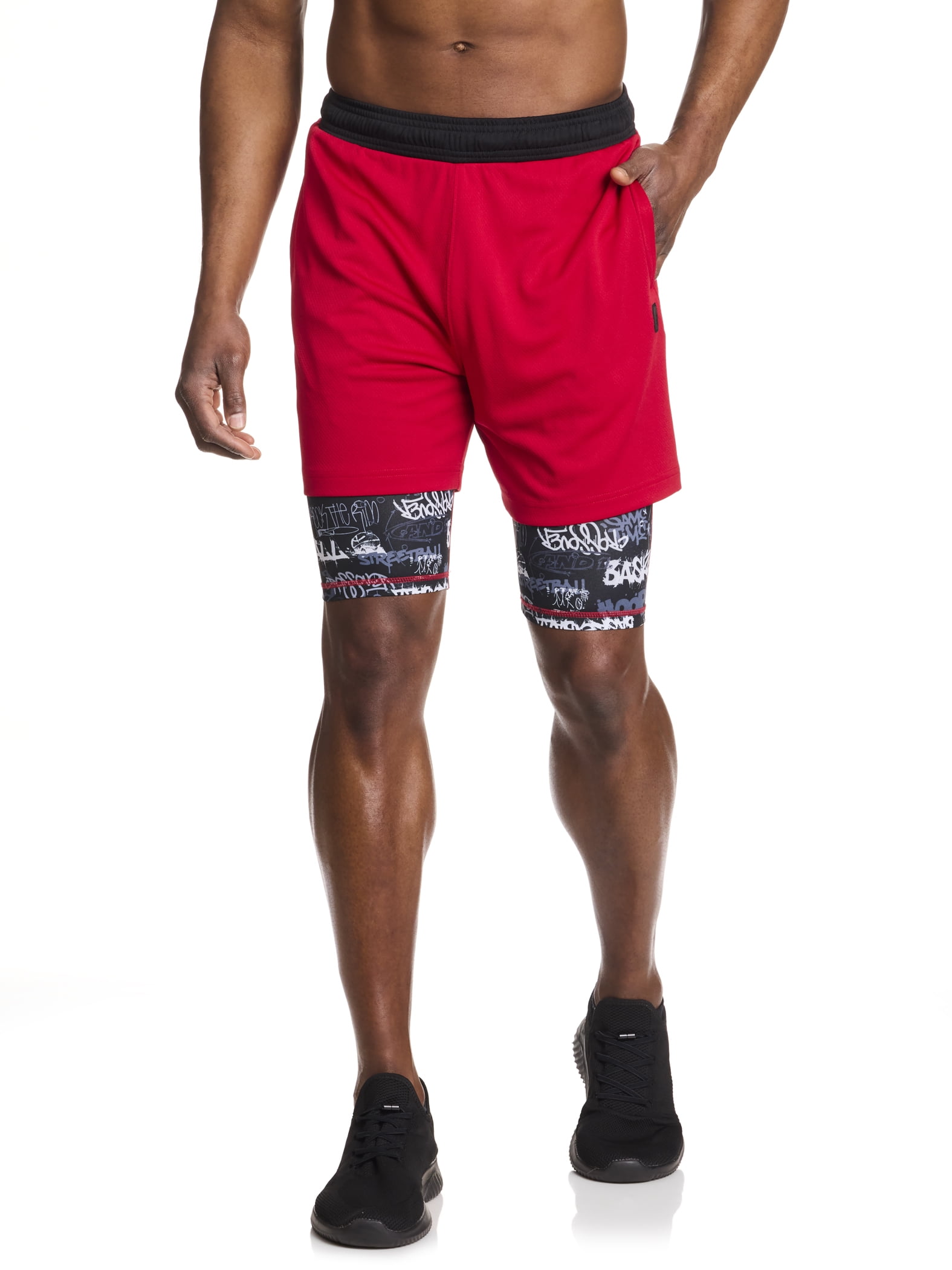 AND1 Men's and Big Men's Compression 2-IN-1 Active Short , 7" Inseam, up to Sizes 3XL - Walmart.com