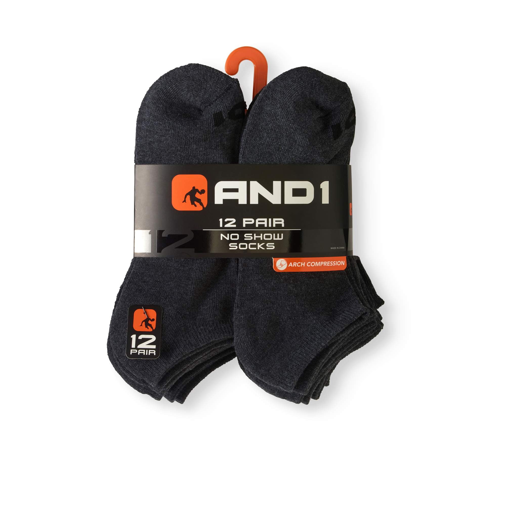AND1 No Show Men's Socks, 12 Pack - Walmart.com