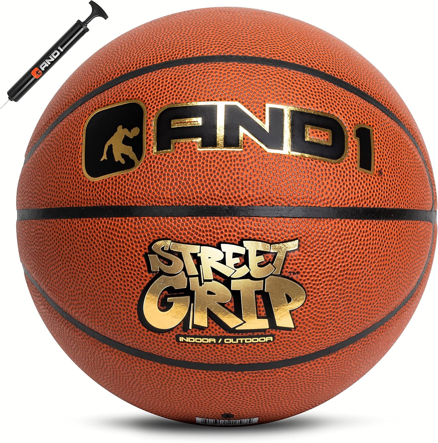 Free Shipping! AND1 Street Grip Premium Composite Basketball & Pump ...