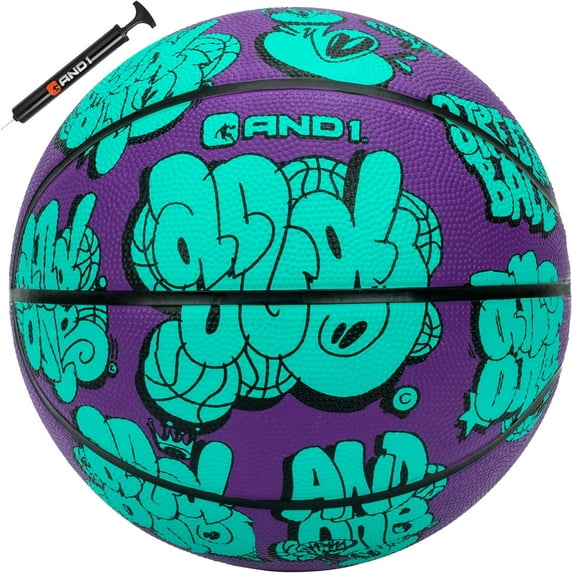 AND1 Toss Up Rubber Basketball: Size 6 (28.5 inches) Deep Channel ...