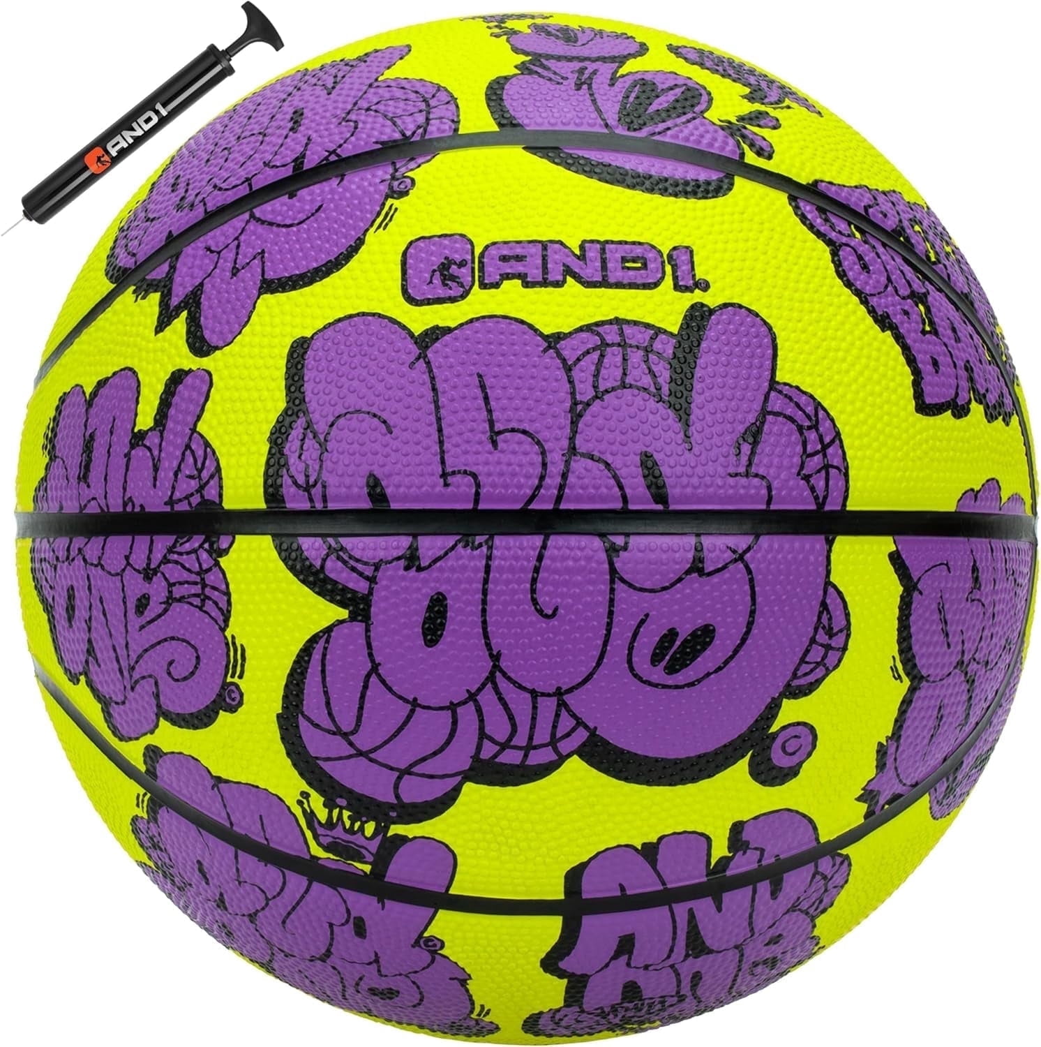 AND1 Toss Up Rubber Basketball: Size 6 (28.5 inches) Deep Channel ...