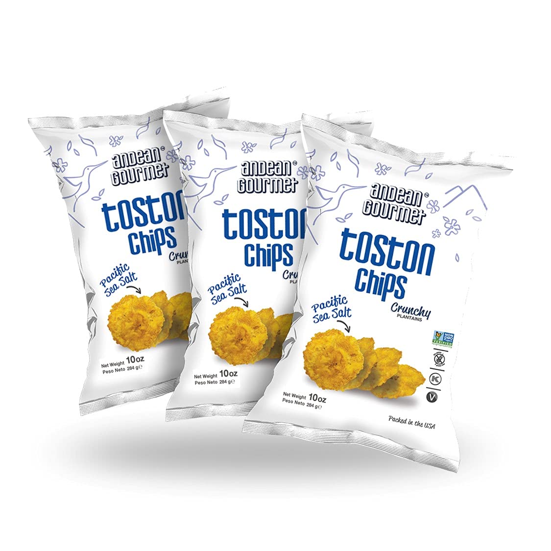 ANDEAN GOURMET Pacific Sea AKF18 Salt Toston Chips 10oz (Pack of 3 ...