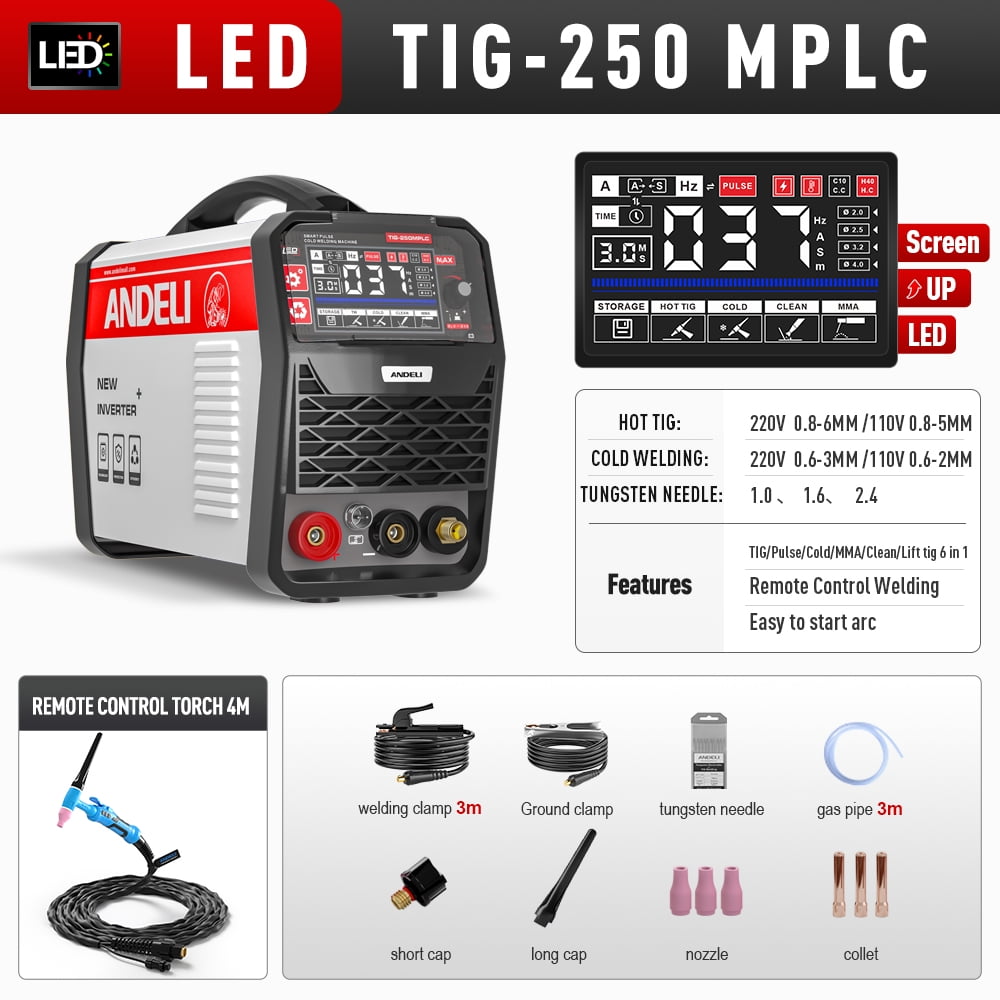 ANDELI 110/220V TIG Welding Machine HF TIG Pulse MMA Clean Cold Welding ...