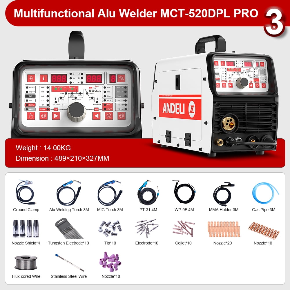 ANDELI Multifunctional MIG Welders TIG/MIG Pulse/MMA/CUT/COLD 5 in 1 ...