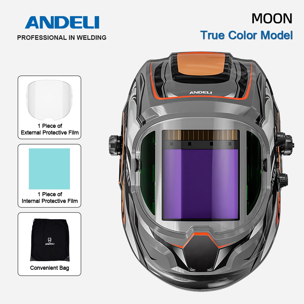 ANDELI Welding Helmet with Large Viewing True Color Auto Darkening ...