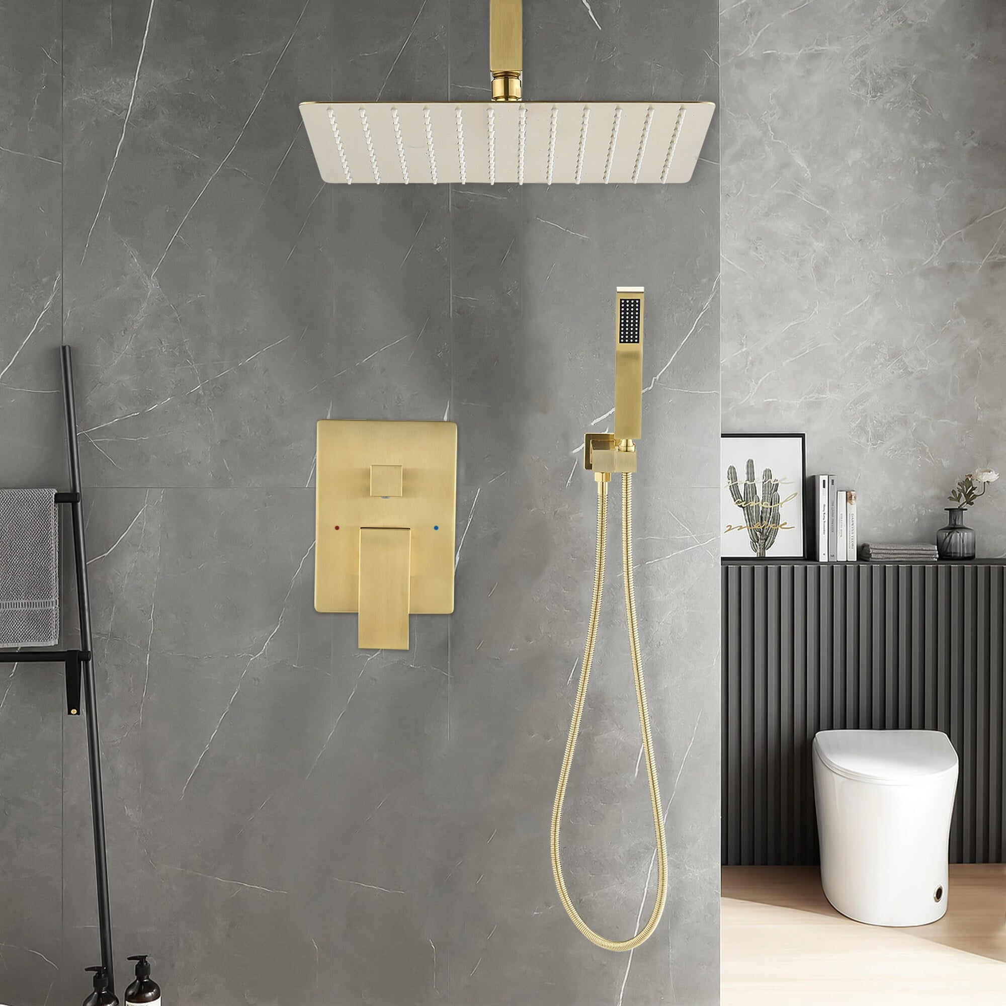 ANDEONLINE IN 12 Inch Ceiling Mounted Shower System Rain Shower Head ...