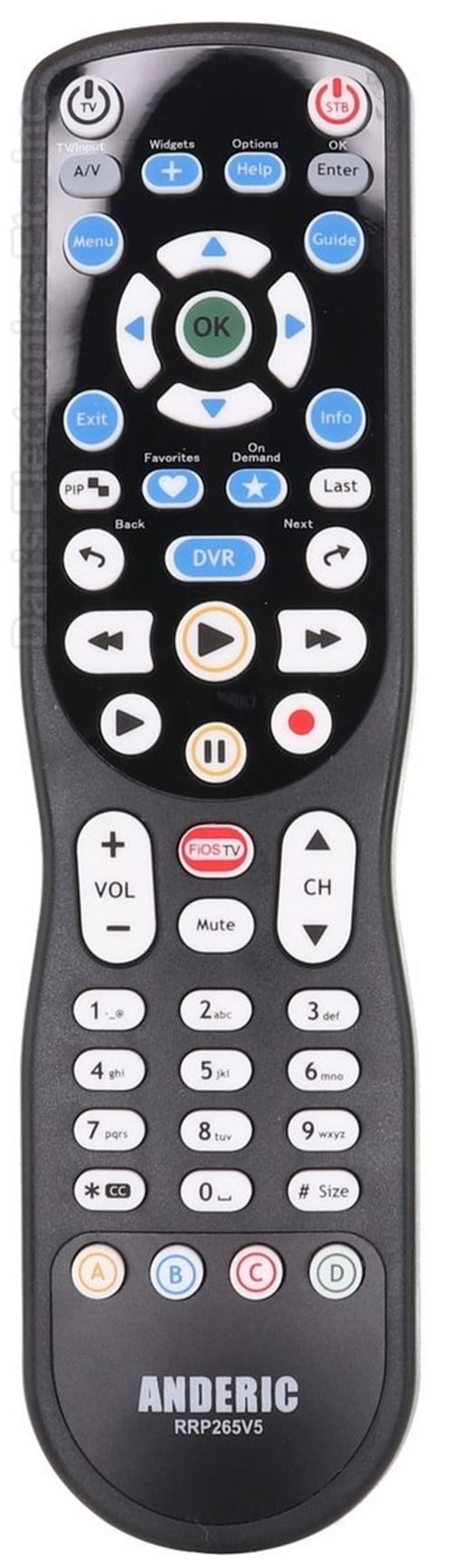 ANDERIC RRP265V5 for Verizon FIOS Cable Remote Control - Walmart ...