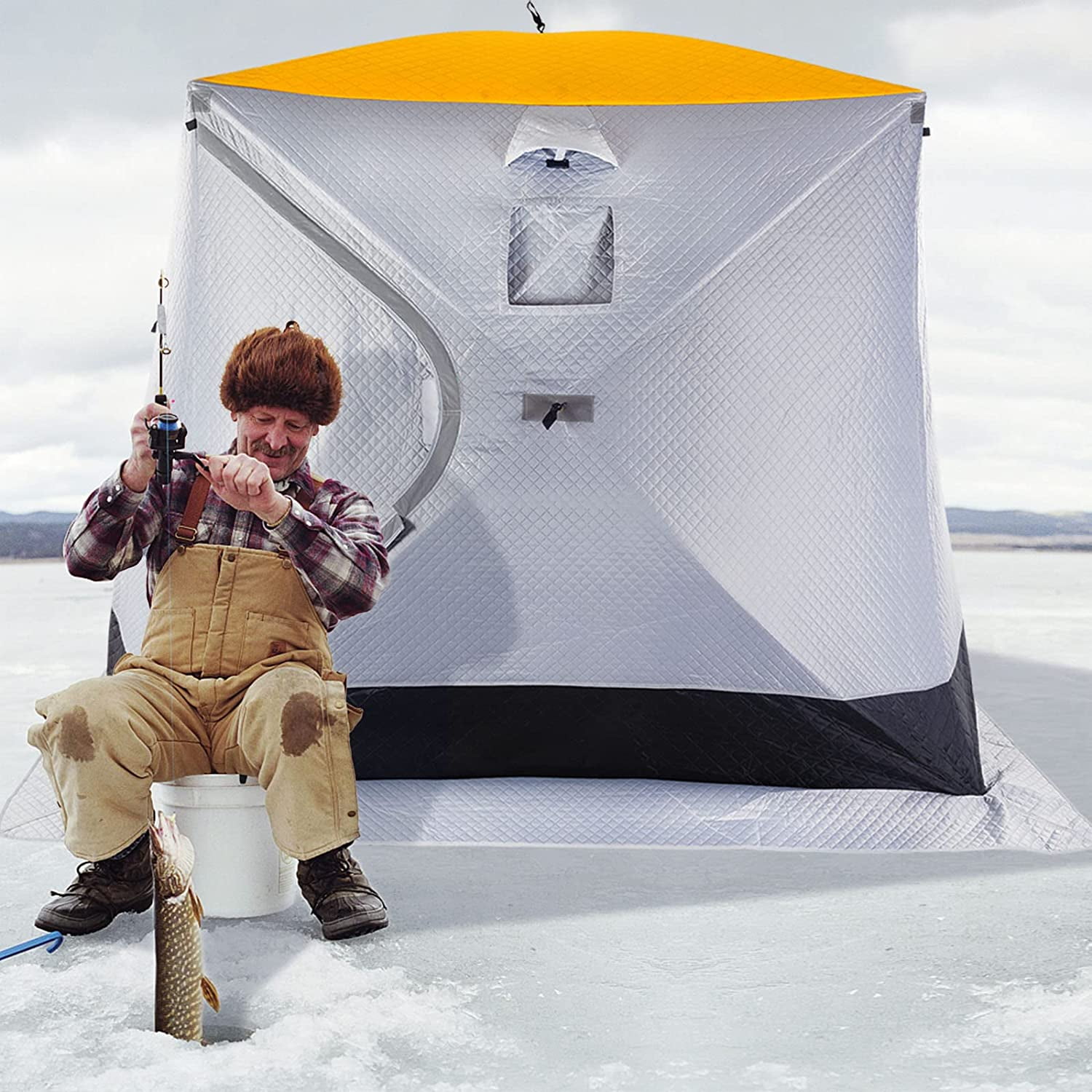 ANDGOAL Ice Fishing Shelter Cotton - Thermal Ice Shelter, Insulated Ice ...