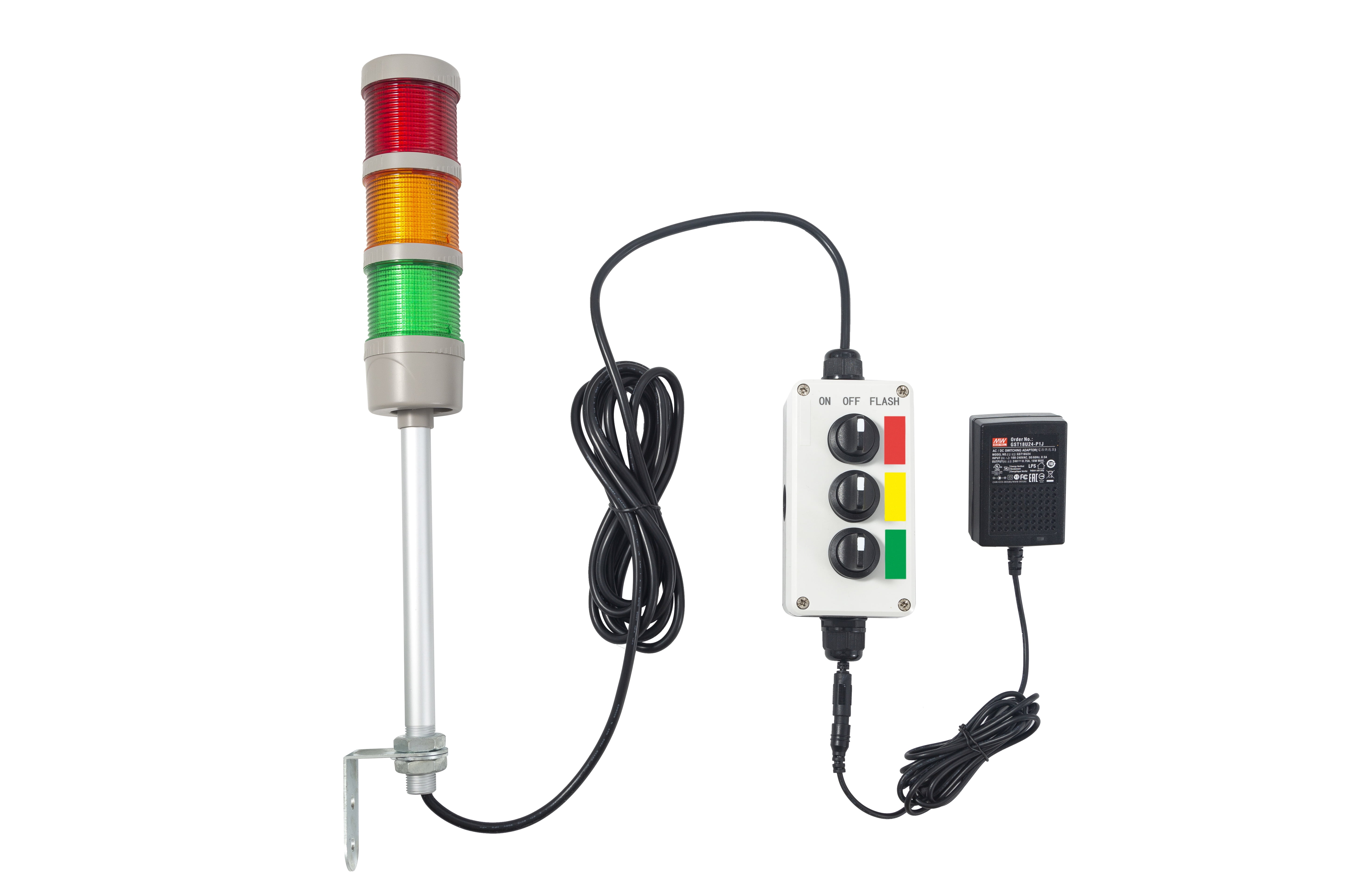 ANDONT 3 Stack Super Bright LED Andon Tower Lights, ON-Off-Flash,16 ft ...