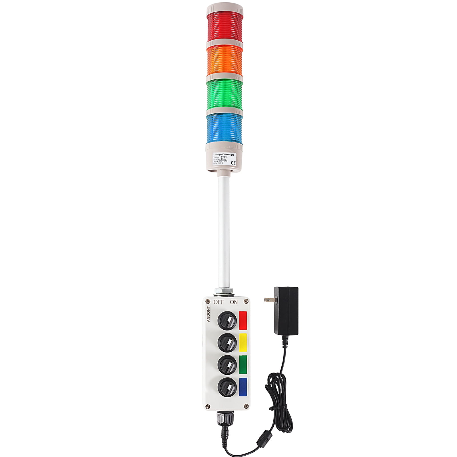 ANDONT 4 Stack Super Bright LED Andon Tower Lights with Buzzer, Off-ON ...