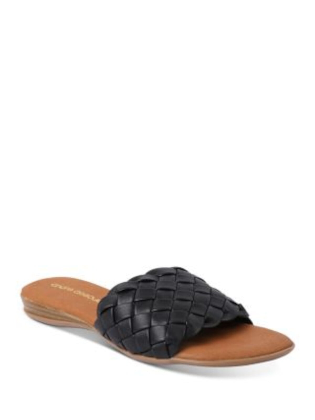 ANDRE ASSOUS Womens Black Lightweight Woven Padded Nicki Round Toe ...