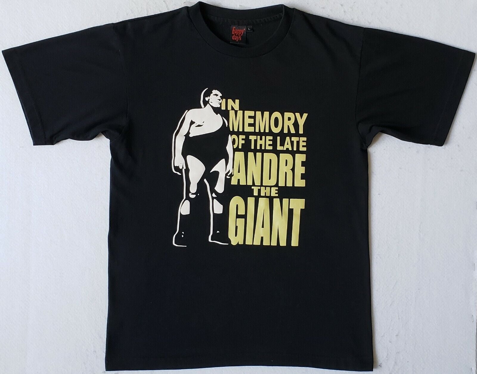 ANDRE THE GIANT In Memory Of The Late... Size Large Black T-Shirt ...