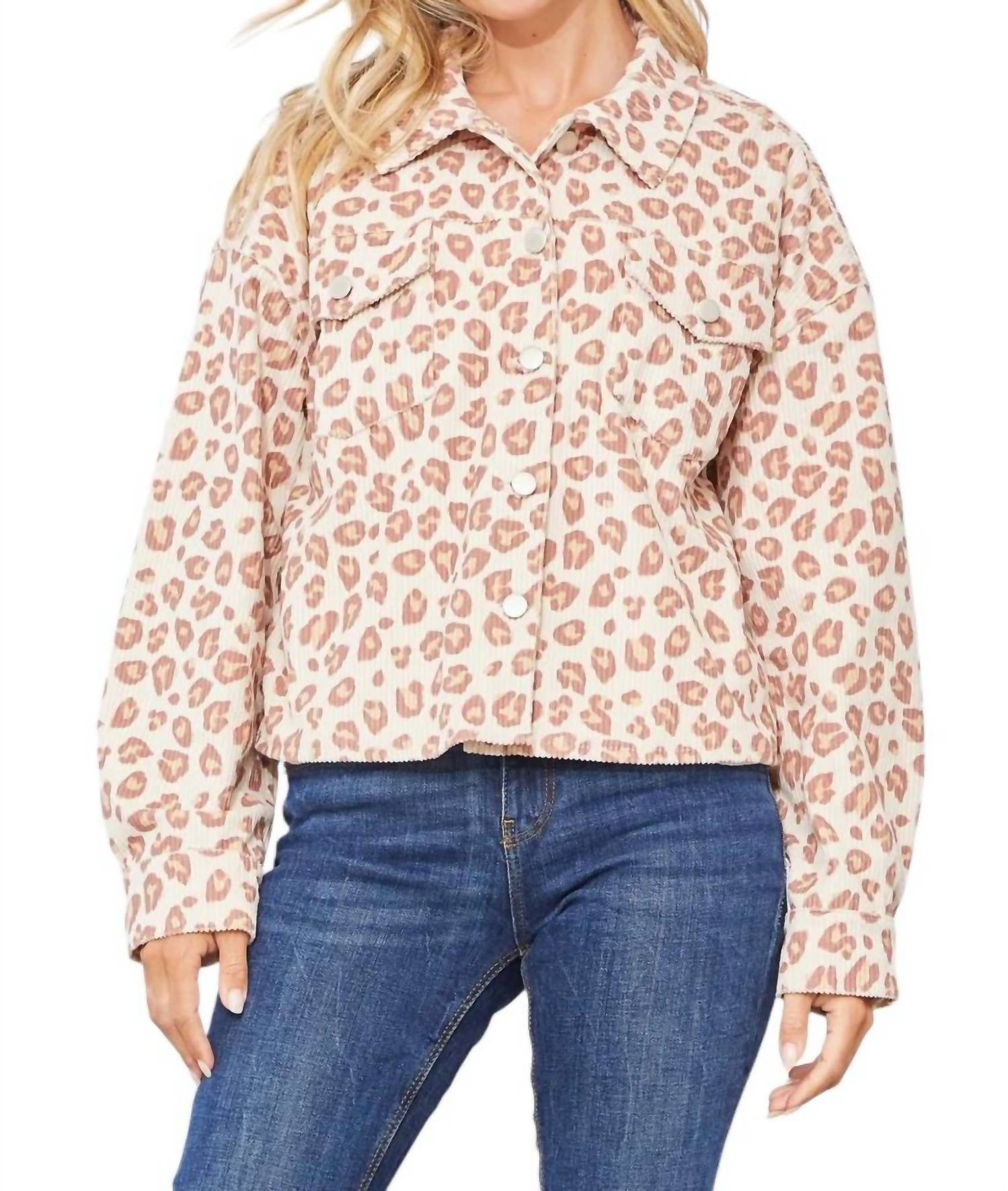 Andree By Unit Sweet Paradise Leopard Shacket - Walmart.com