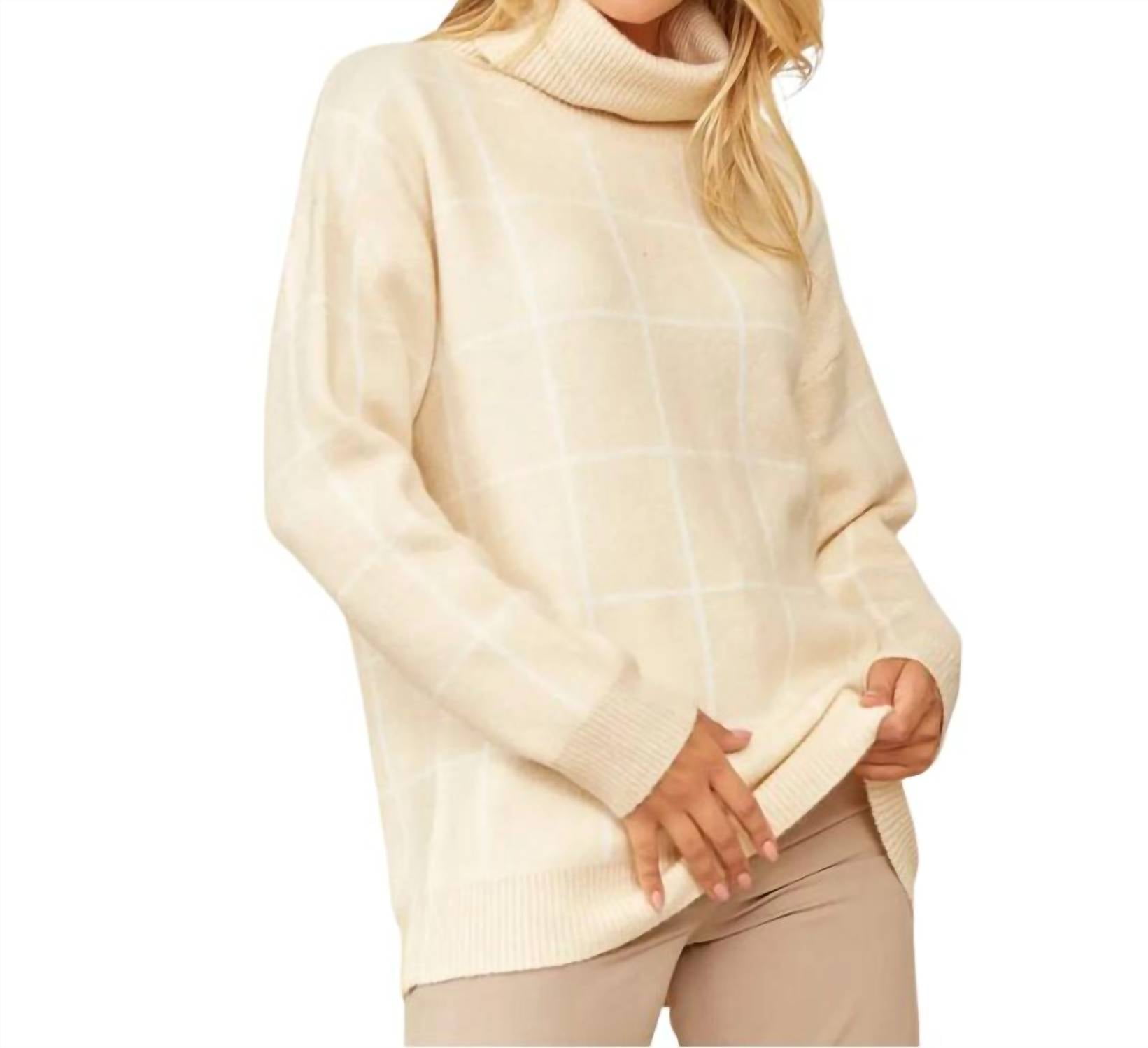 ANDREE BY UNIT Windowpane Sweater - Walmart.com