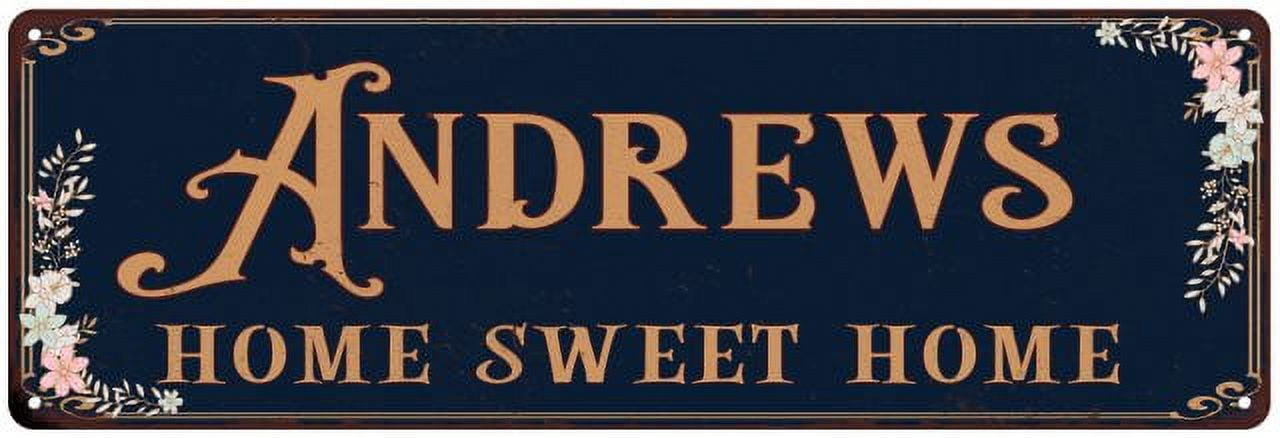 ANDREWS Home Sweet Home Victorian Look 8x24 Metal Sign 108240046663 ...