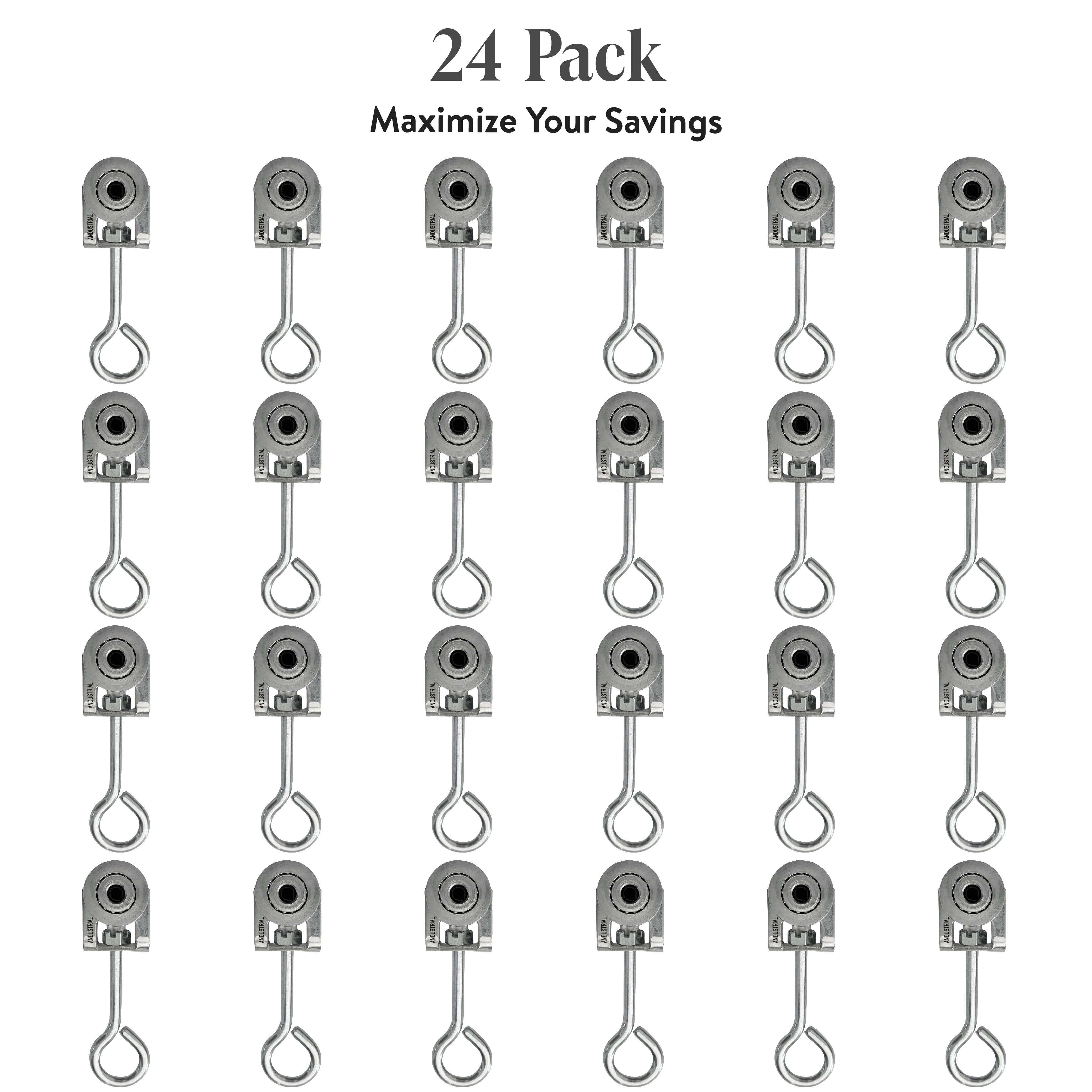 ANDUSTRIAL - 2 Wheels Trolley Assembly Rollers With Eye Hook/Loop ...