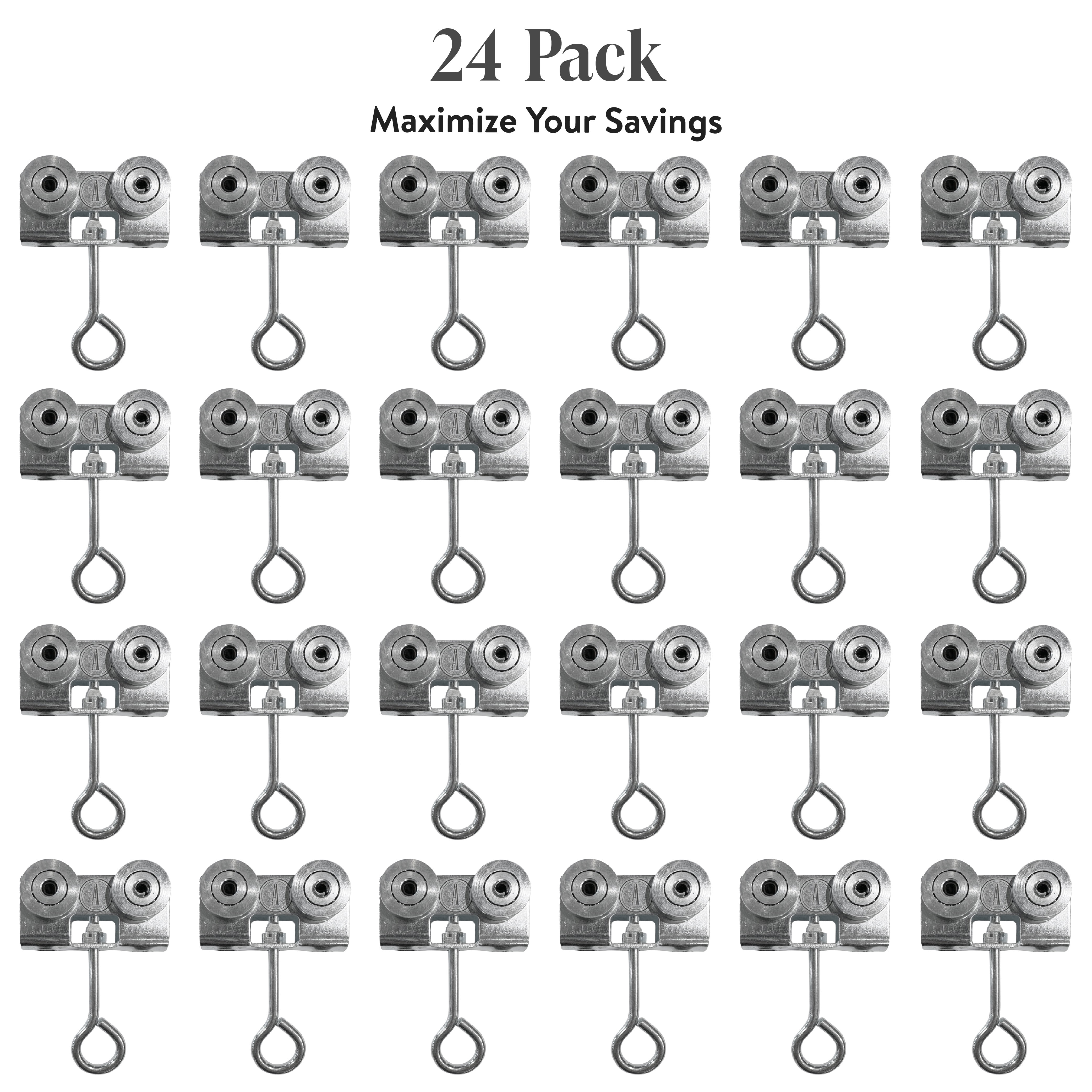 ANDUSTRIAL - 4 Bearing Trolley Assembly Rollers With Eye Loop/Hook ...