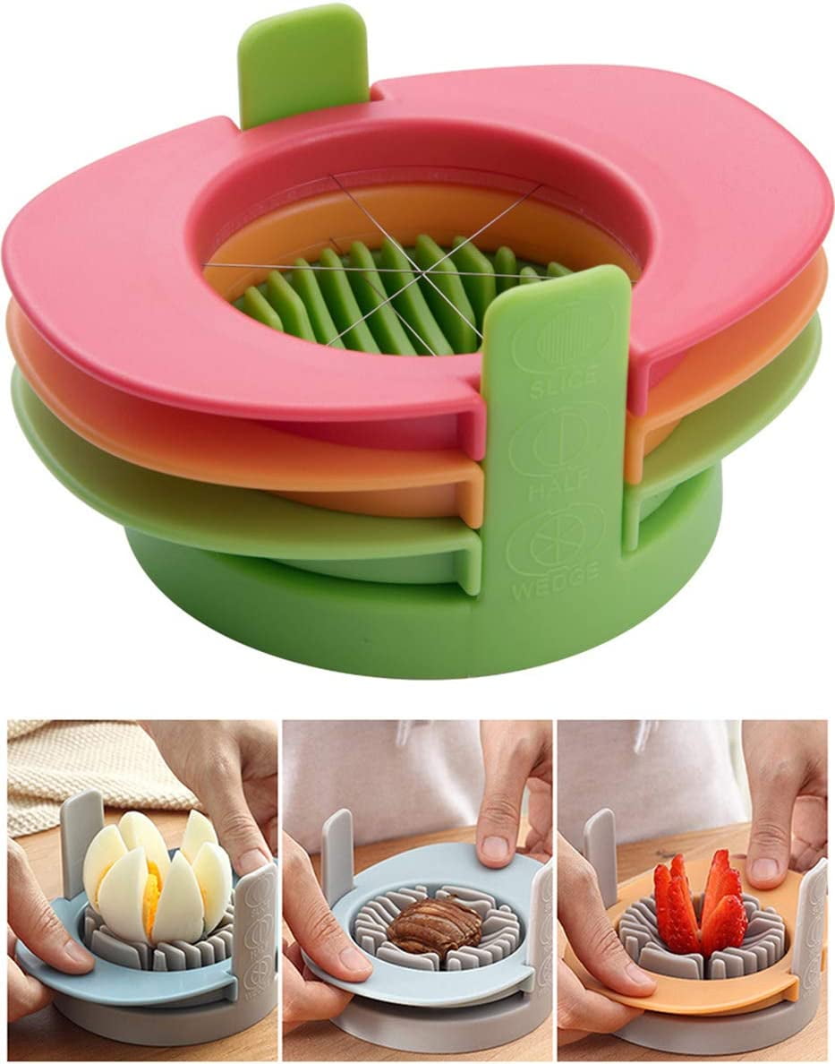 ANDUUNI Multifunctional 3 in 1 Egg Slicer,Hard Boiled Egg Slicers with ...