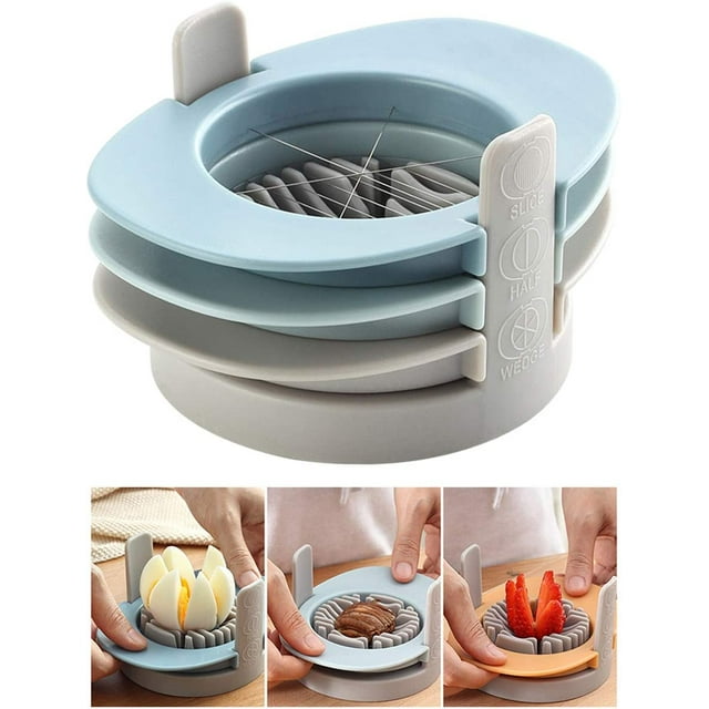 ANDUUNI Multifunctional 3 in 1 Egg Slicer,Hard Boiled Egg Slicers with ...