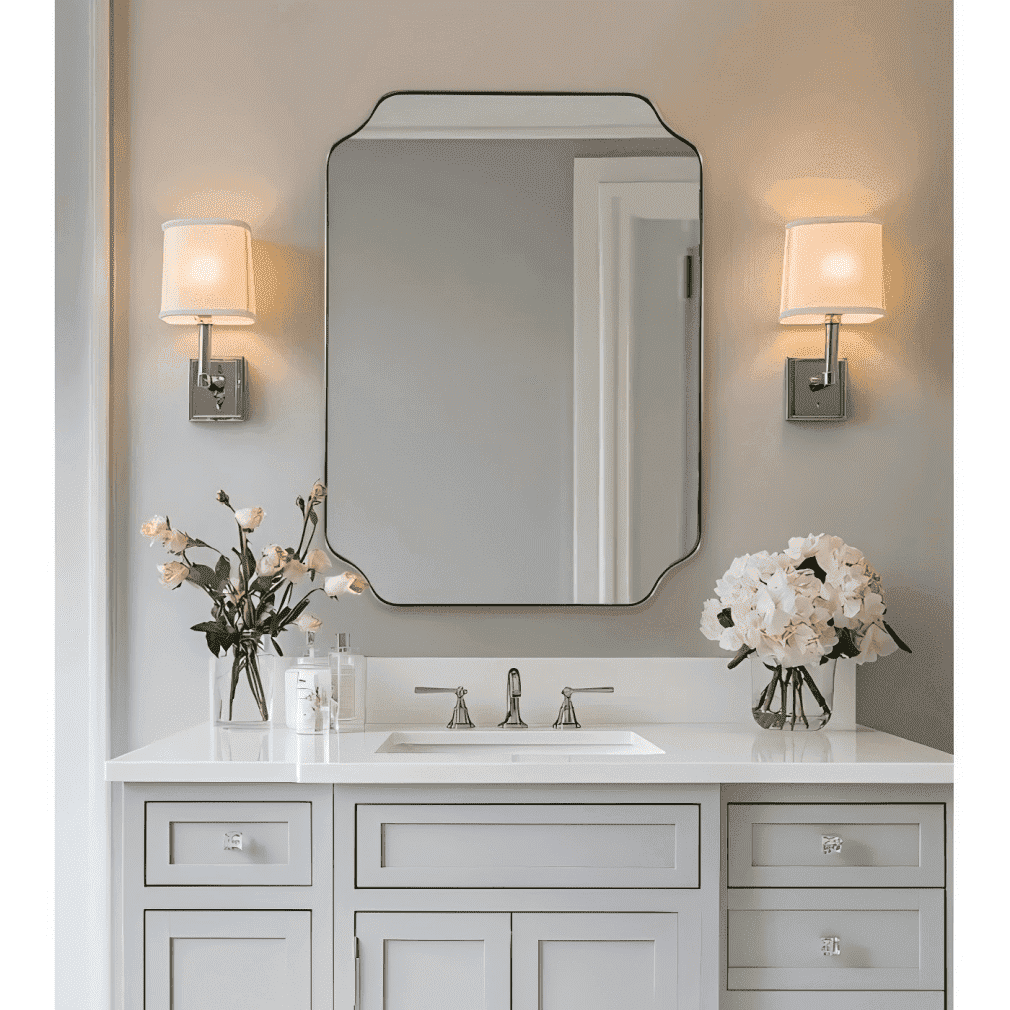 ANDY STAR Chrome Bathroom Mirror, 22"x30" Inch Polished Chrome ...
