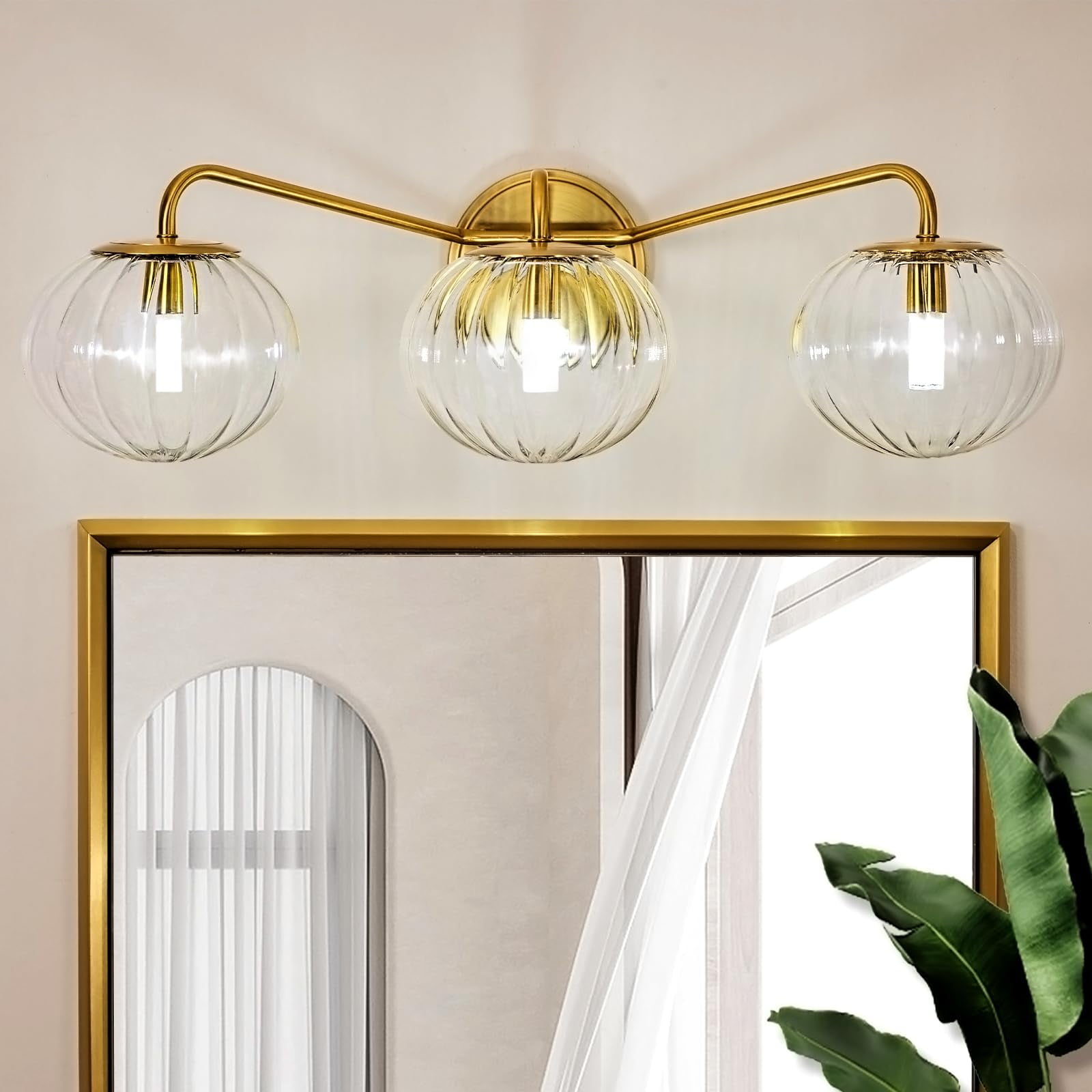ANDY STAR Vanity Lights 3 Light - Brushed Gold Bathroom Light Fixtures ...