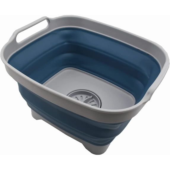 ANDYYOUTING 7.5L (2 Gal) Collapsible Dishpan w/ Drain Plug - Foldable ...
