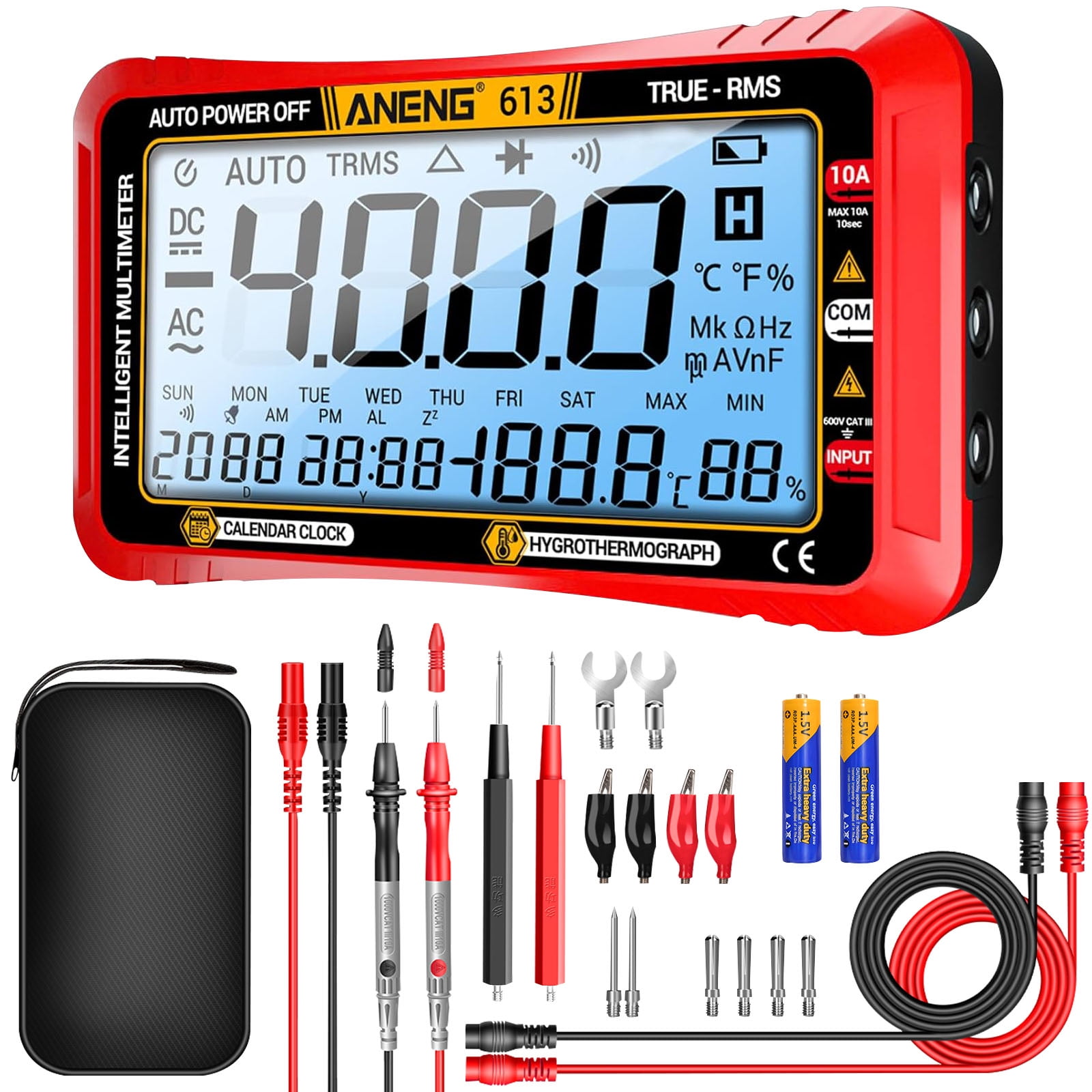 ANENG 613 Intelligent Multimeter,Automatic Range 4000 Count Voltmeter ...