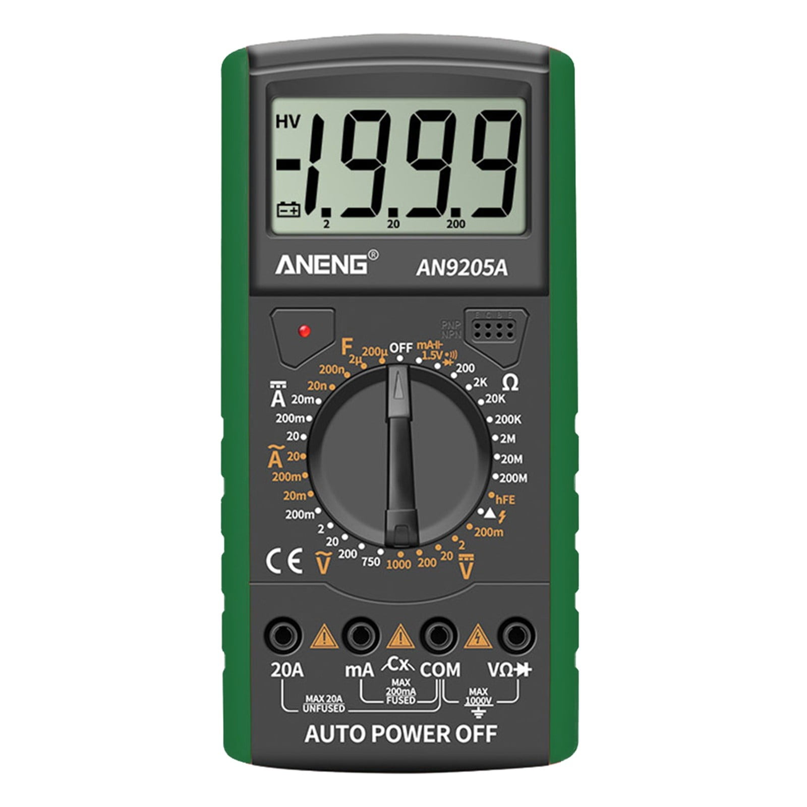 ANENG DT9205A Digital Multimeter AC/DC Transistor Tester Electrical NCV ...