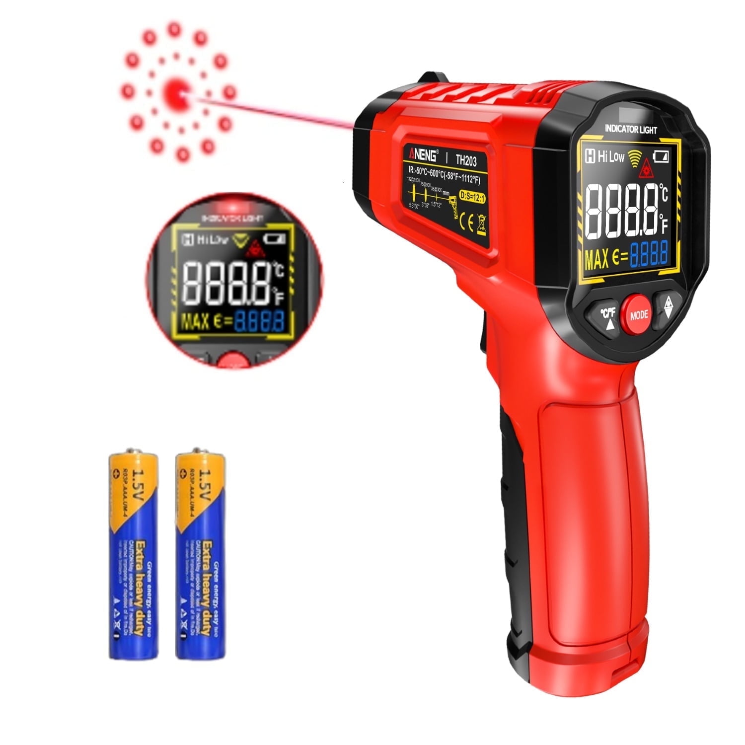 ANENG Infrared Thermometer,Digital Non Contact Laser Temperature Gun ...