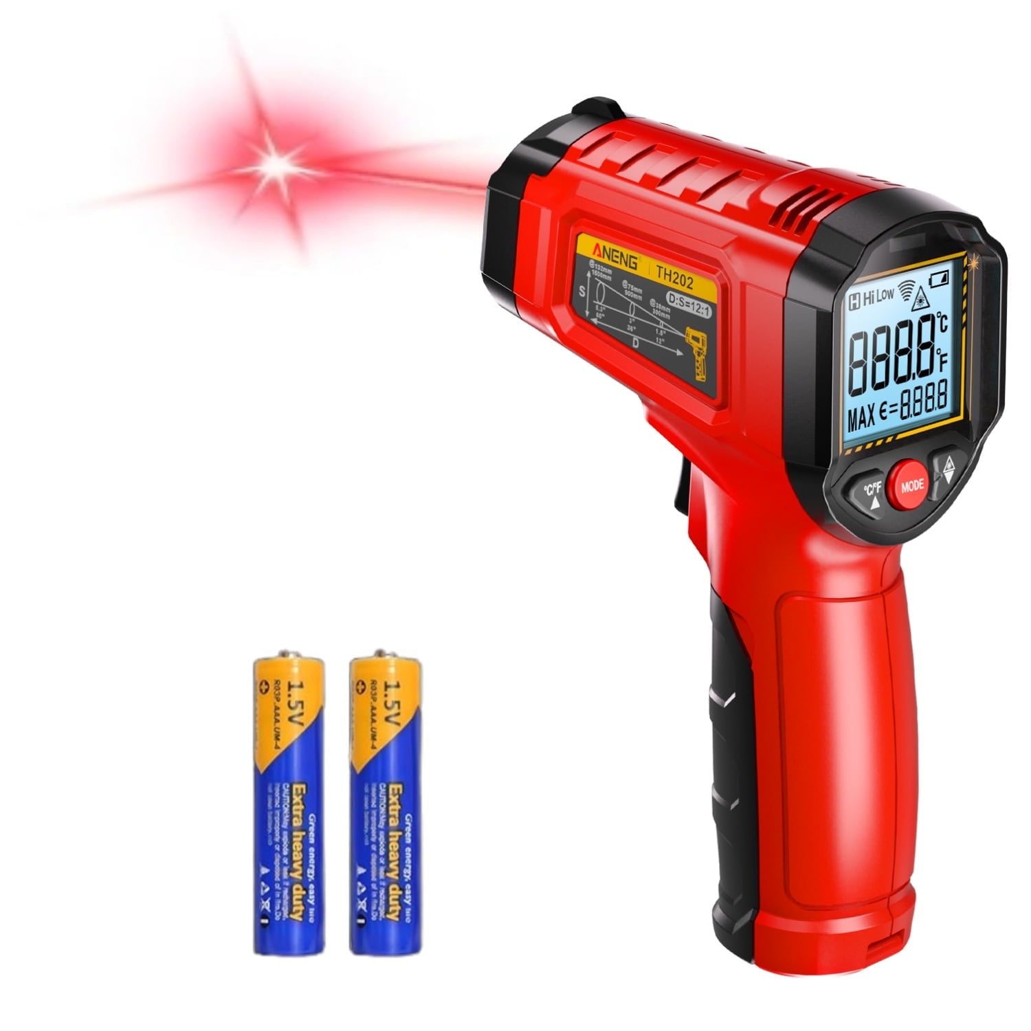 ANENG Infrared Thermometer,Digital Non Contact Laser Temperature Gun ...