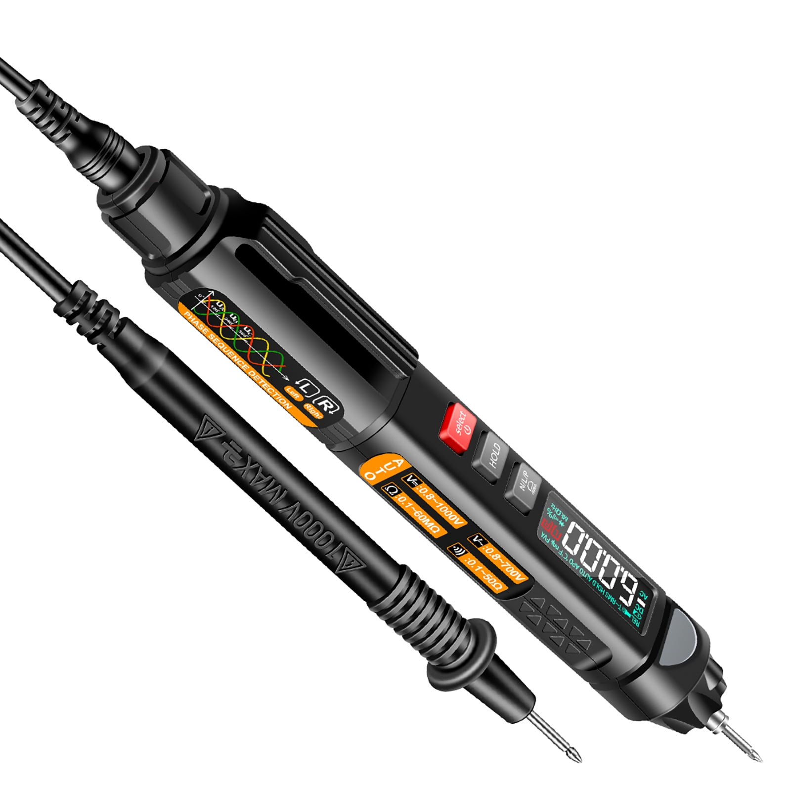 ANENG Multimeters,Broadcast 6000 Voltmeter Reverse LCD Display On/Off Diode Phase Pen Voice ...