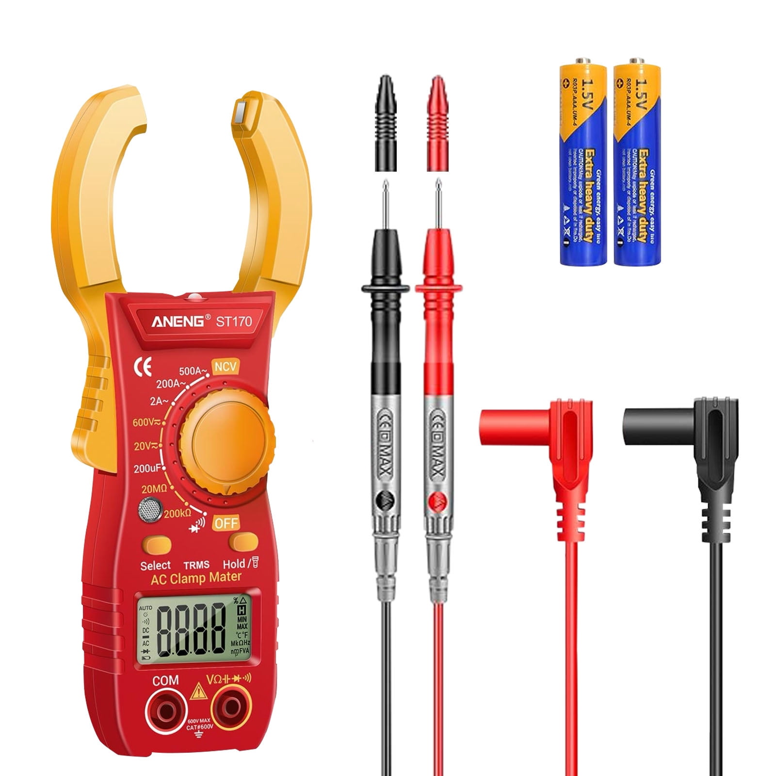 ANENG ST170 Non-Contact Digital Clamp Meter Multimeter Tester with AC ...