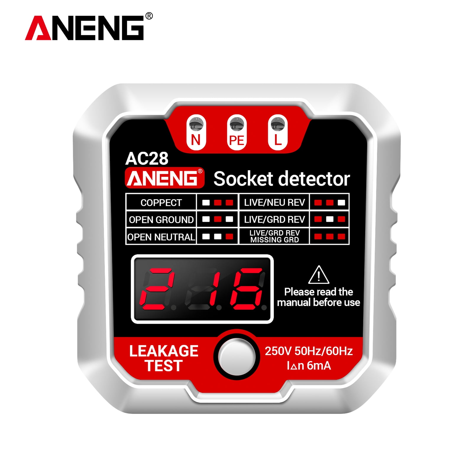 ANENG Socket Tester,Circuit Tester Test Socket Checker Circuit Outlet ...