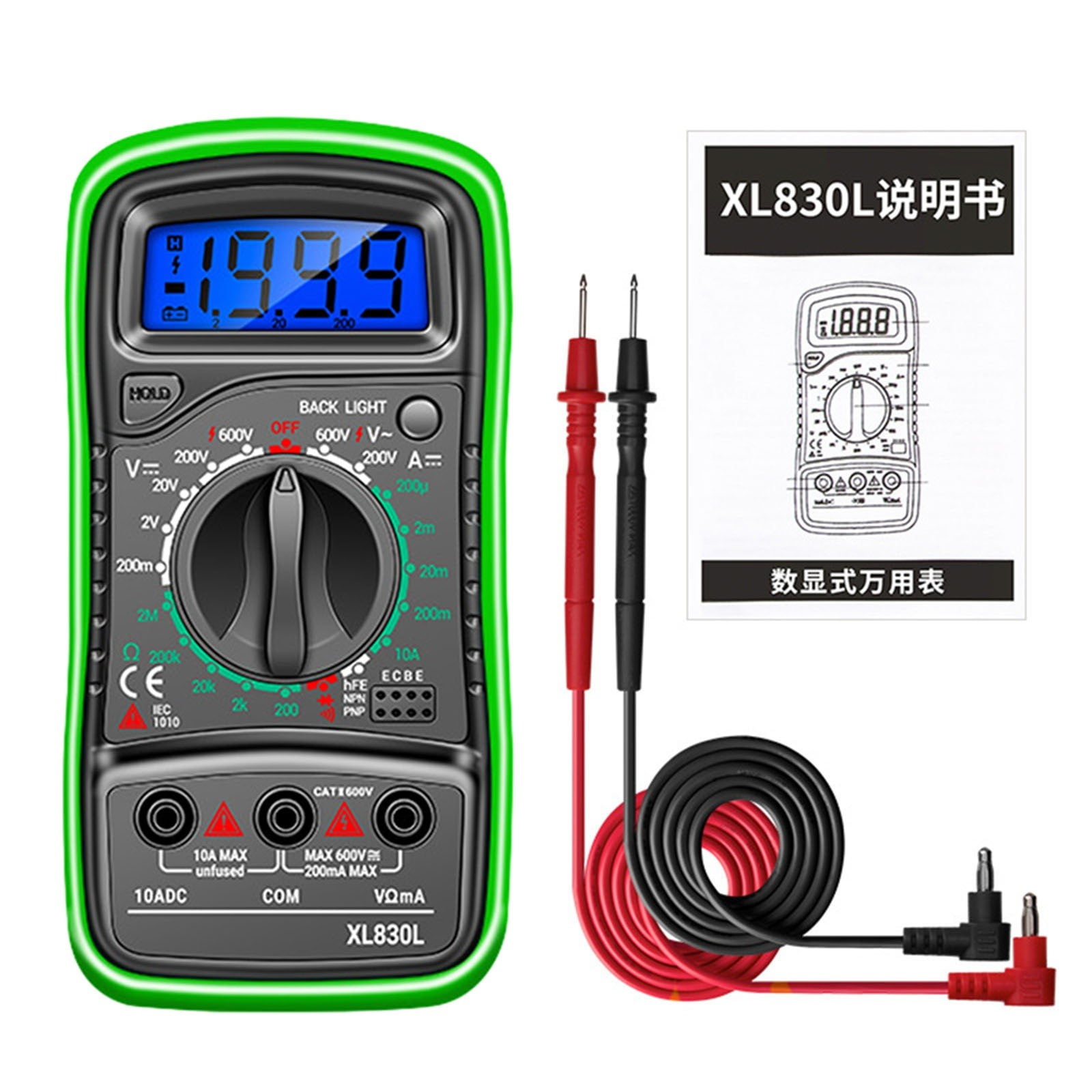 ANENG XL830L Digital Multimeter AC/DC Voltmeter Current Diode Triode ...