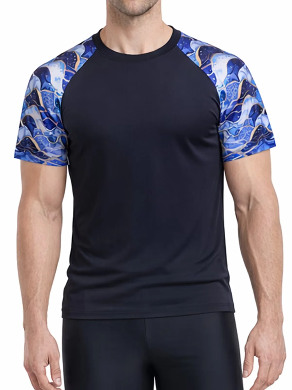 ANFERRY Short Sleeve Swim Shirts for Men Printed UPF50+ Sun Protection ...