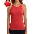 ANFERRY Women's Fitting Seamless Tank Tops Ribbed Crew Neck Racerback ...