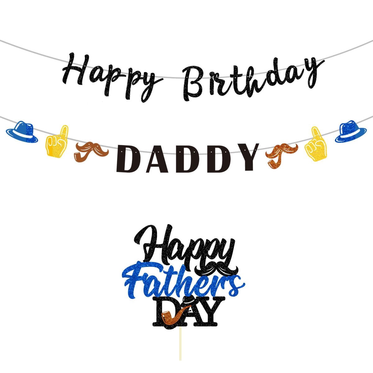 ANFEST Happy Birthday FEV6 Banner for Fathers Day Decorations Banner ...