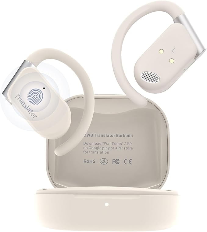 ANFIER M9 Language Translator Earbuds Open-Ear Headphones Support 144 Languages & Accents ...